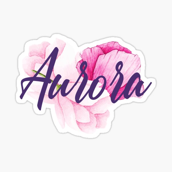 "Aurora - a Female Graphic Name with Hand-Painted Watercolor Flowers ...
