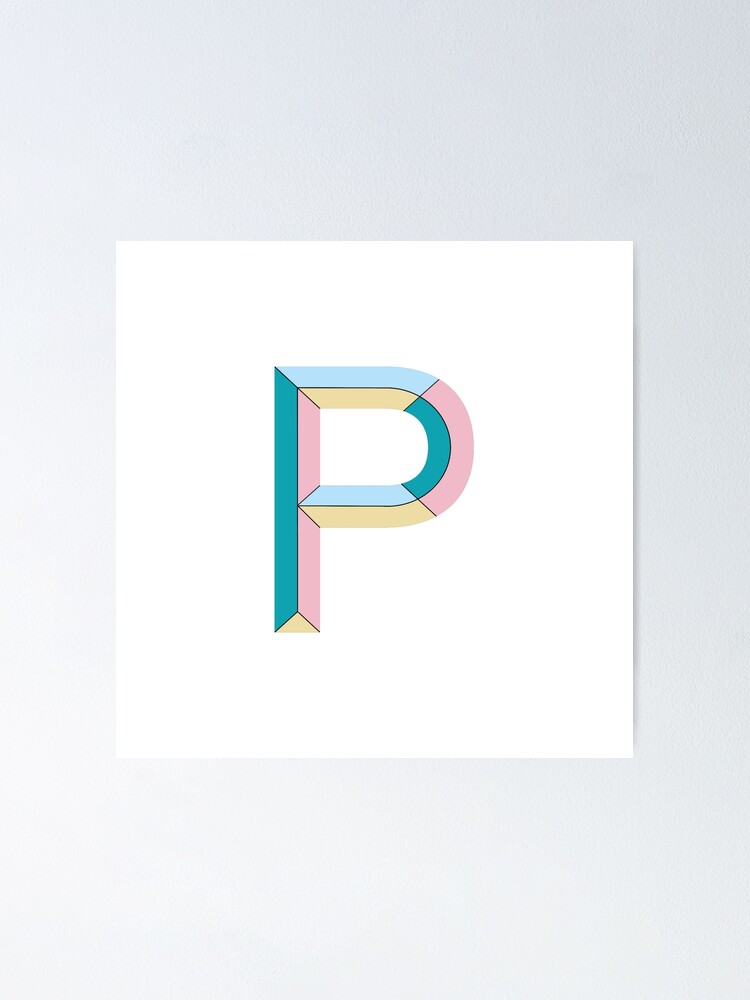 "Geometric Letter P (Pink)" Poster for Sale by art-fromscratch | Redbubble