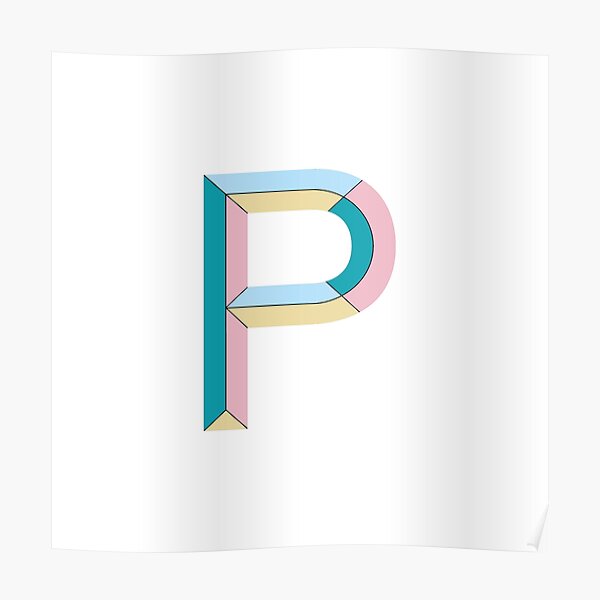 "Geometric Letter P (Pink)" Poster for Sale by art-fromscratch | Redbubble
