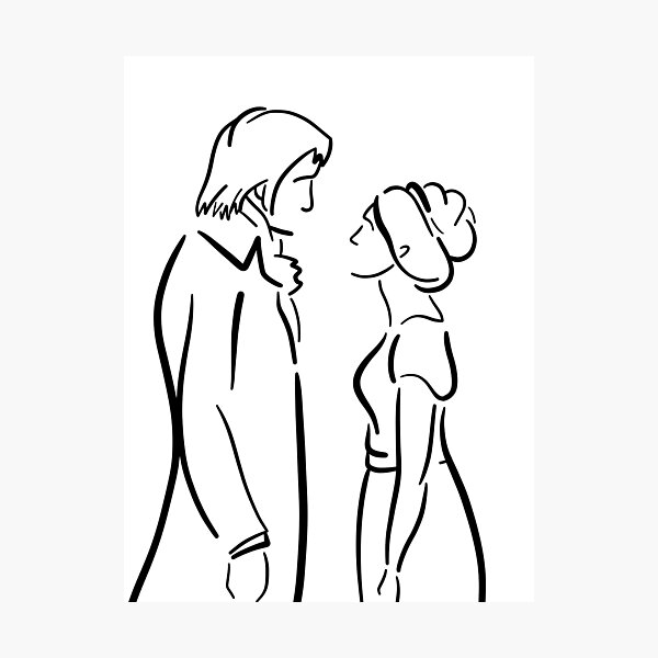 Impression photo « Orgueil et préjugés - dessin au trait », par ...