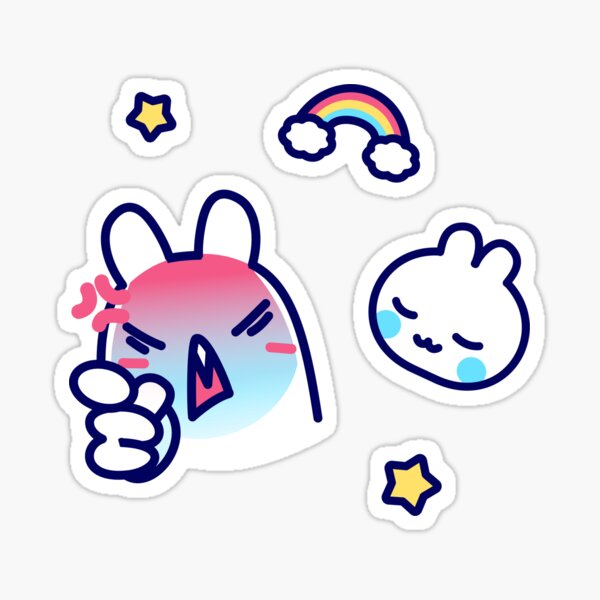 "Angry Bunny Cute Pack Set" Sticker for Sale by MAXbunny | Redbubble