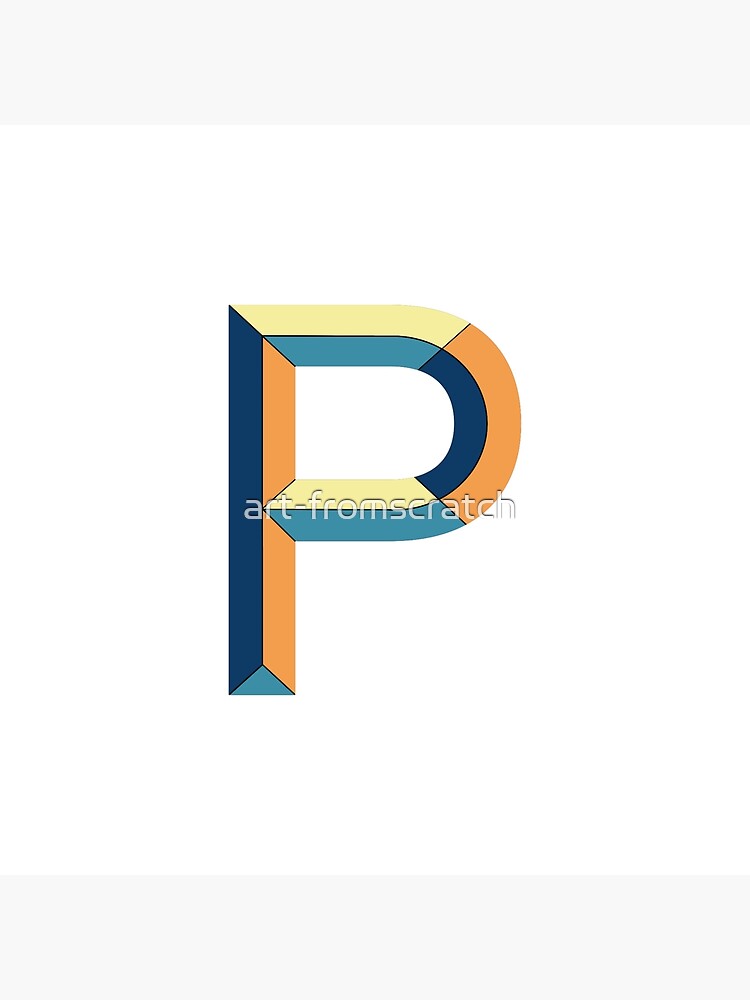 "Geometric Letter P (Orange)" Poster for Sale by art-fromscratch ...