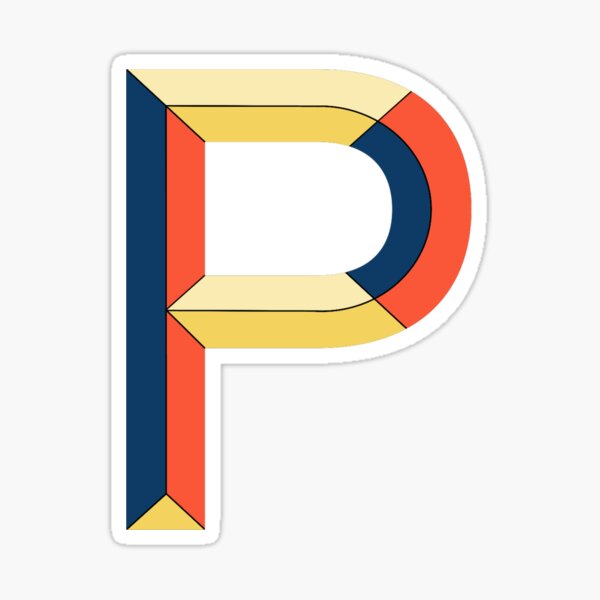 "Geometric Letter P (Red)" Sticker by art-fromscratch | Redbubble