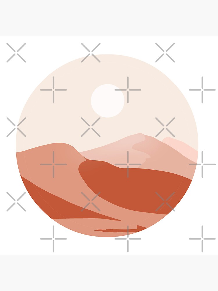 Póster «Paisaje de dunas abstracto moderno boho - versión de círculo ...