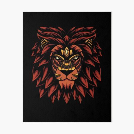 "Aztec Lion Head Warrior Abstract Spirit Animal" Art Board Print by ...