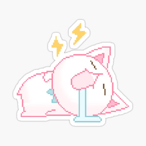 "Pixel Art Kitten ♥" Sticker for Sale by Zentenar | Redbubble