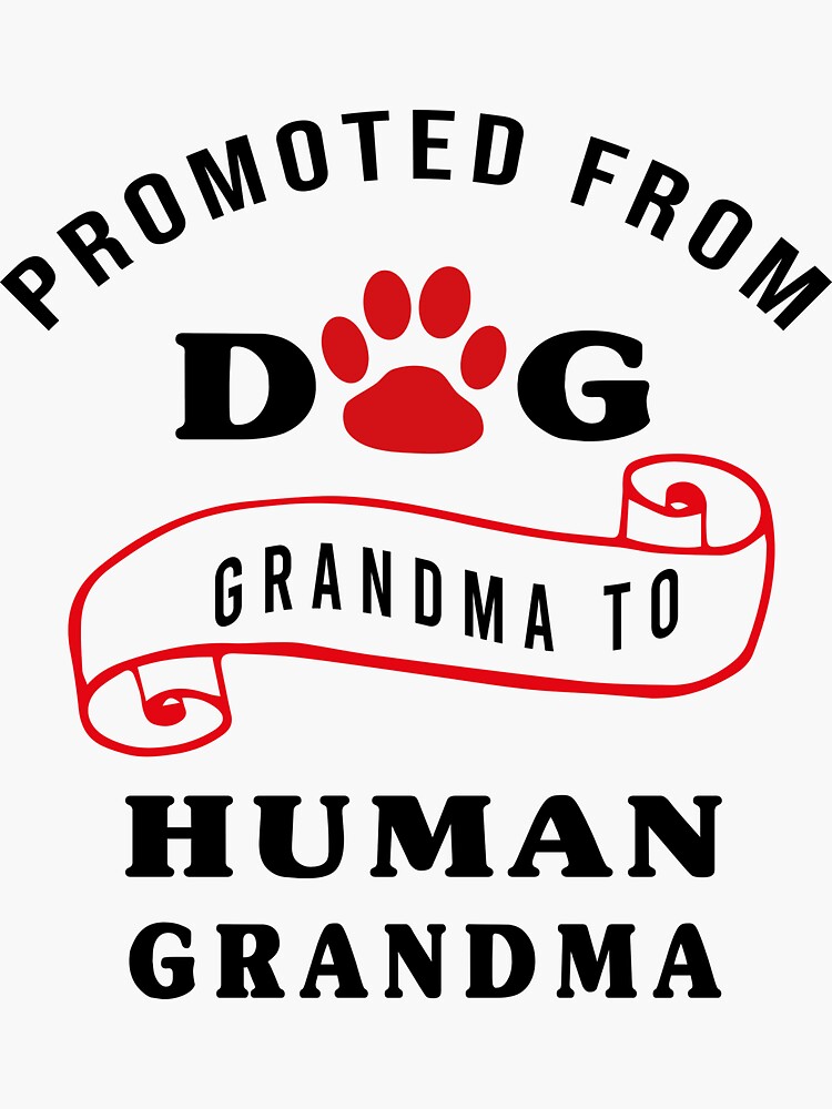 "Promoted From Dog Grandma To Human Grandma " Sticker for Sale by MIAMI ...