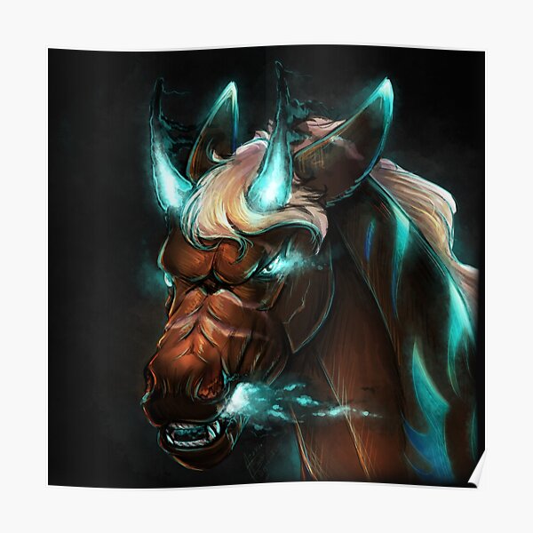 "Demon horse - Power Awakened" Poster for Sale by Depixelator-exe ...