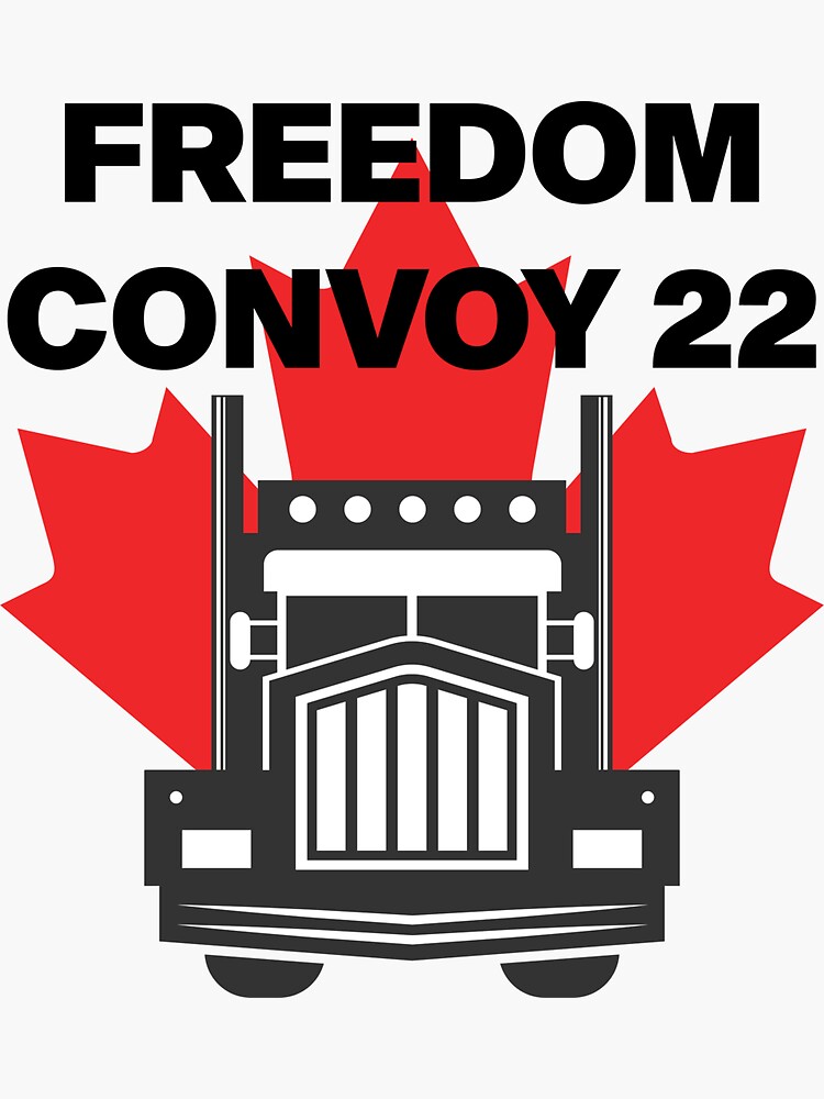 "Canada Freedom Convoy 2022 Canadian Truckers Support" Sticker by Otach | Redbubble