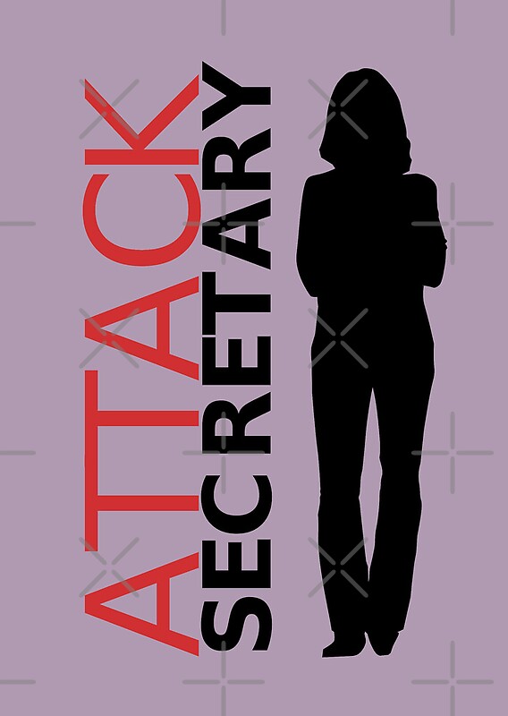 "Beware Attack Secretary Funny Secretary Gift Black White Red Lilac" by ...