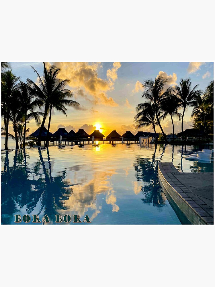 "BORA BORA : Vintage Sunset Travel and Tourism Advertising Print ...