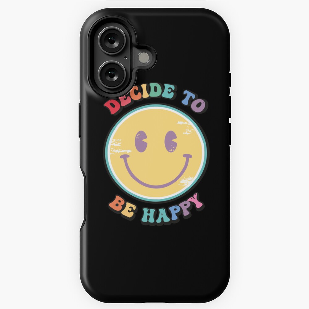 "Decide to be happy, Aesthetic Smiley Face" Sticker for Sale by ...
