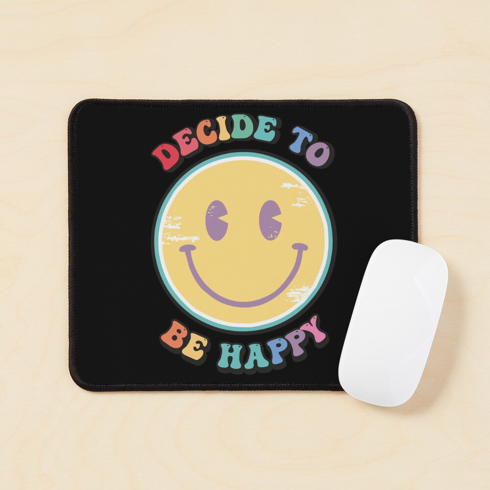 "Decide to be happy, Aesthetic Smiley Face" Sticker for Sale by ...