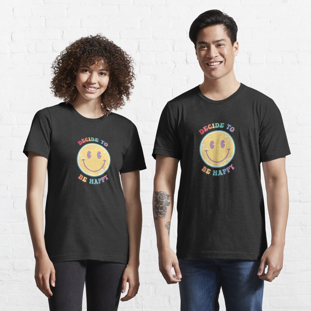 "Decide to be happy, Aesthetic Smiley Face" Sticker for Sale by ...