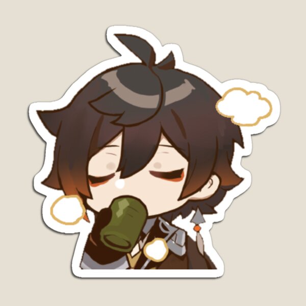 "Zhongli Geo Morax Genshin Impact Emote Sticker" Magnet by reiiayanamii ...