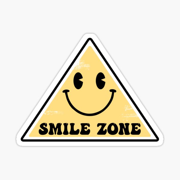 "smile zone sign" Sticker by retrippy | Redbubble