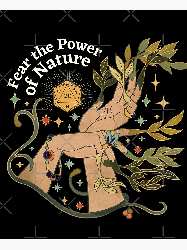 "NATURE DRUID, Dnd Dice, Botanical Hands and stars: Fear the Power of ...