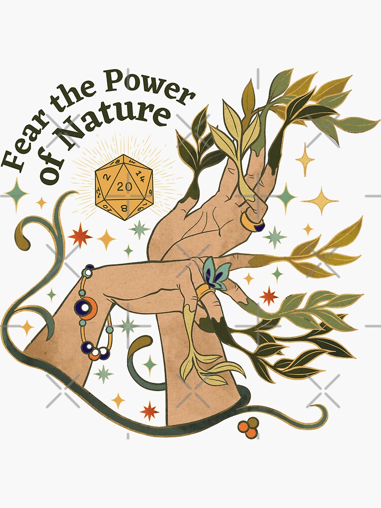 "NATURE DRUID, Dnd Dice, Botanical Hands and stars: Fear the Power of ...