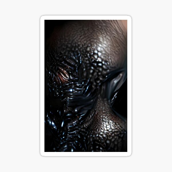 "Black glossy skin of an alien fantasy creature" Sticker by neomagia ...