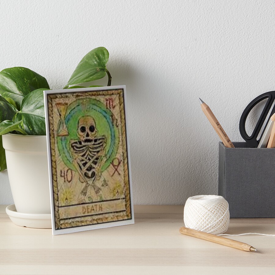 Skulls Skeletons Death Tarot Card Death Sin Humor Metal Art