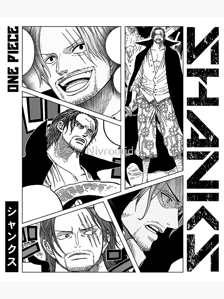 Lámina fotográfica «Shanks Manga Panel - Versión en blanco y negro» de ...