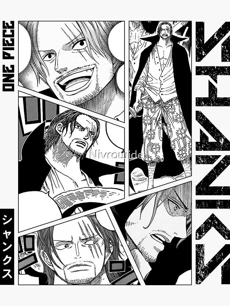 Pegatina «Shanks Manga Panel - Versión en blanco y negro» de Nivrowide ...
