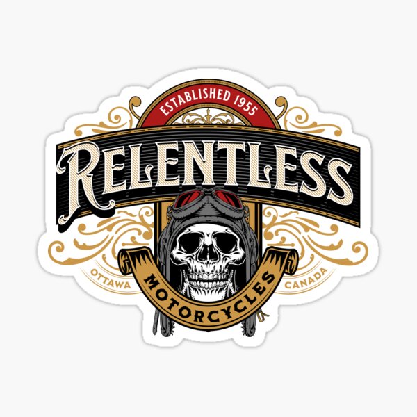 "Vintage Logo: Relentless Motorcycles" Sticker by CitizenAwear | Redbubble