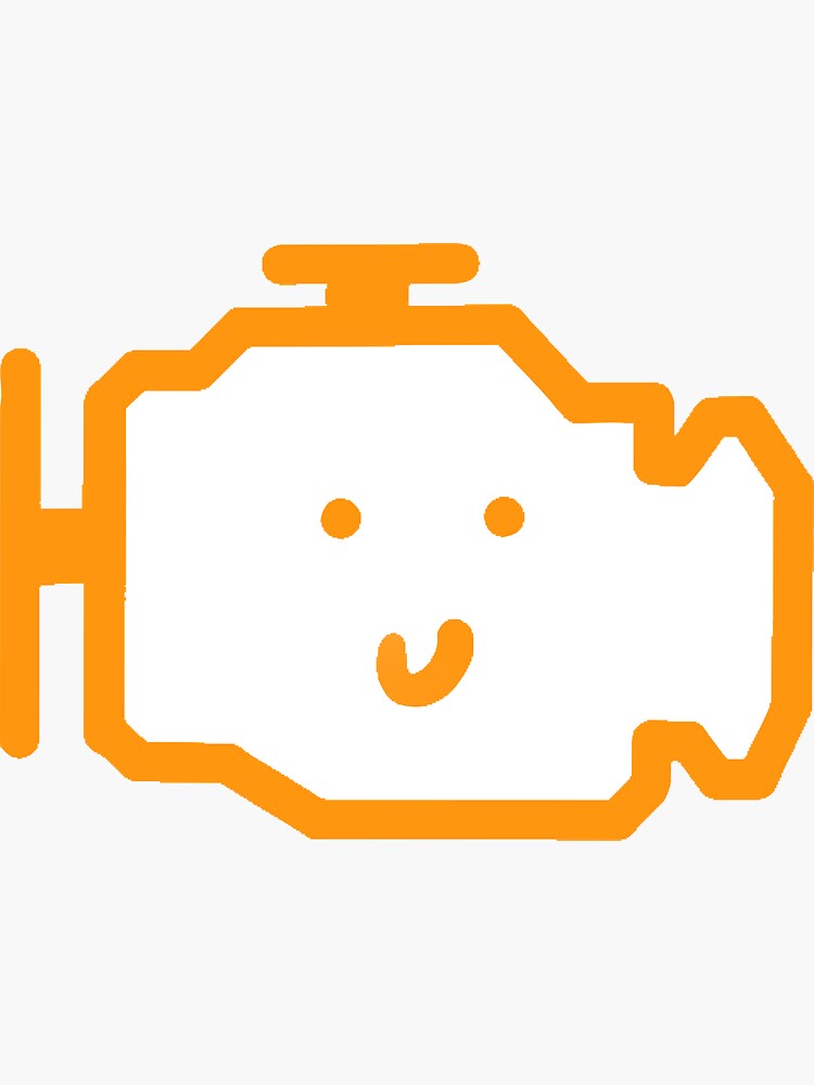 "Smiling Engine Light" Sticker for Sale by Minghaling | Redbubble