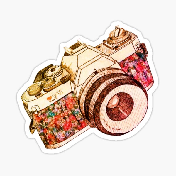"hand draw camera" Sticker for Sale by 0o0kh | Redbubble