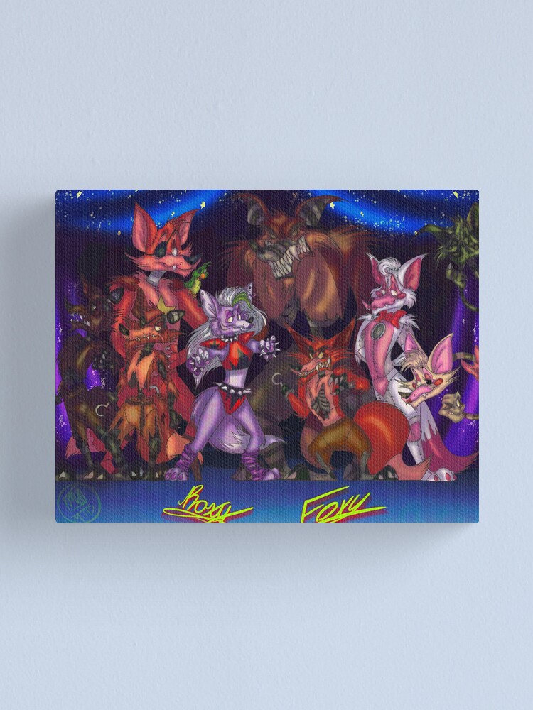 "Fnaf - All Foxy + Roxy Design" Canvas Print for Sale by ...