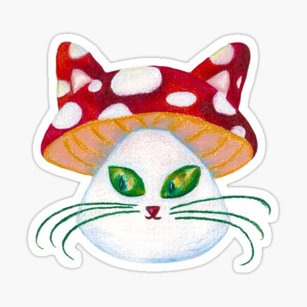 "Mushroom Cat" Sticker by ivyelf | Redbubble