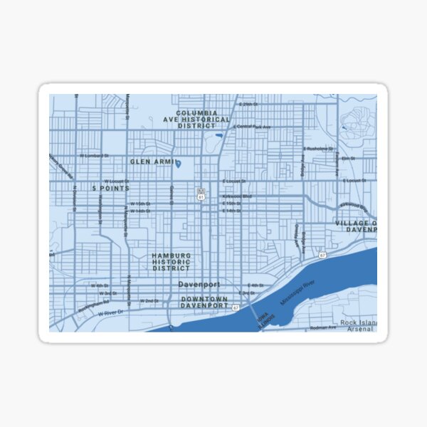 "St Ambrose University Map Print Iowa" Sticker for Sale by Khuaracha ...