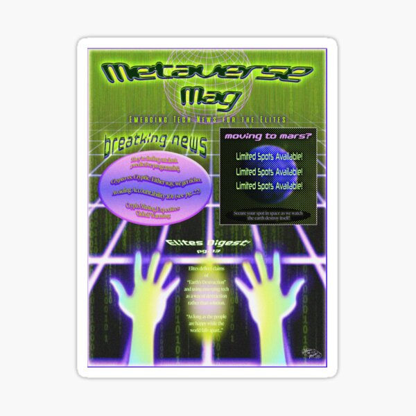 ""Metaverse Mag" Magazine Design" Sticker for Sale by psyche-16 | Redbubble