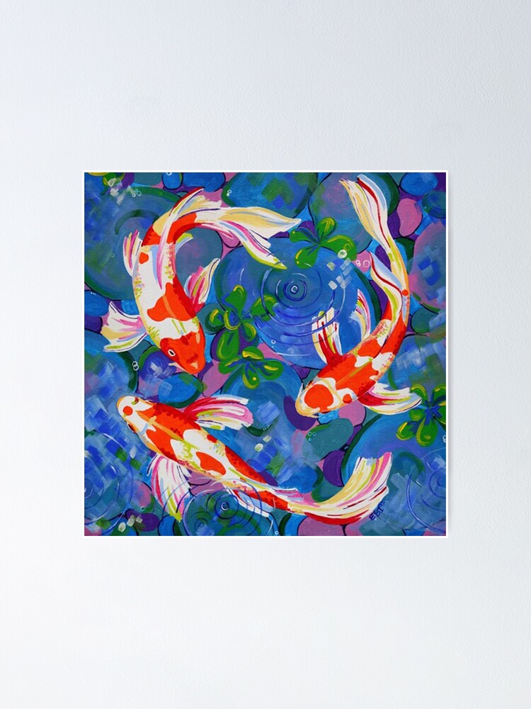 "Koi - Acrylic koi fish painting " Poster for Sale by marrydaviss ...