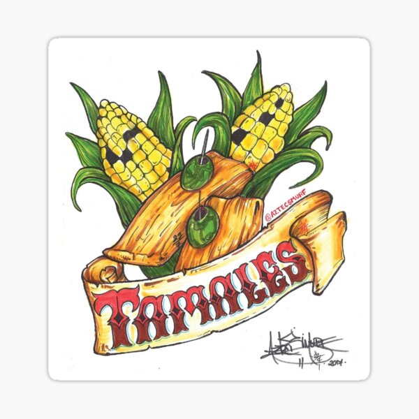 "Tamales" Sticker for Sale by Aztecsmurf | Redbubble