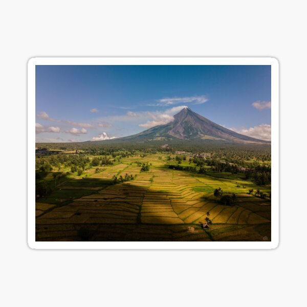" Rice Field with Mayon Volcano" Sticker for Sale by Pabalonshop ...