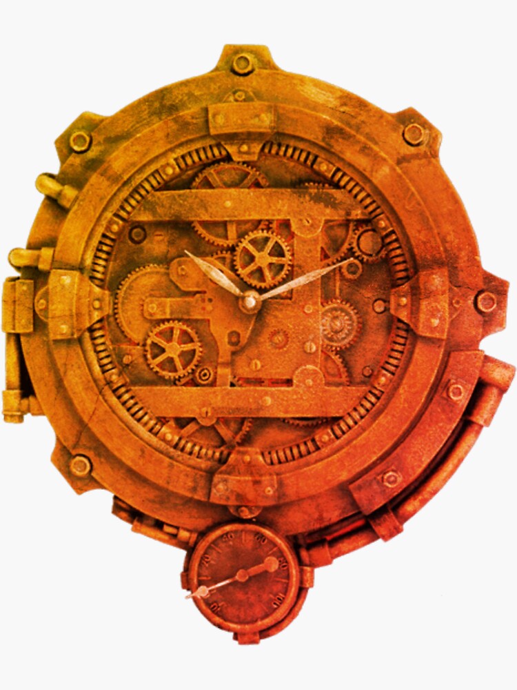 "stone age clock" Sticker for Sale by 0o0kh | Redbubble