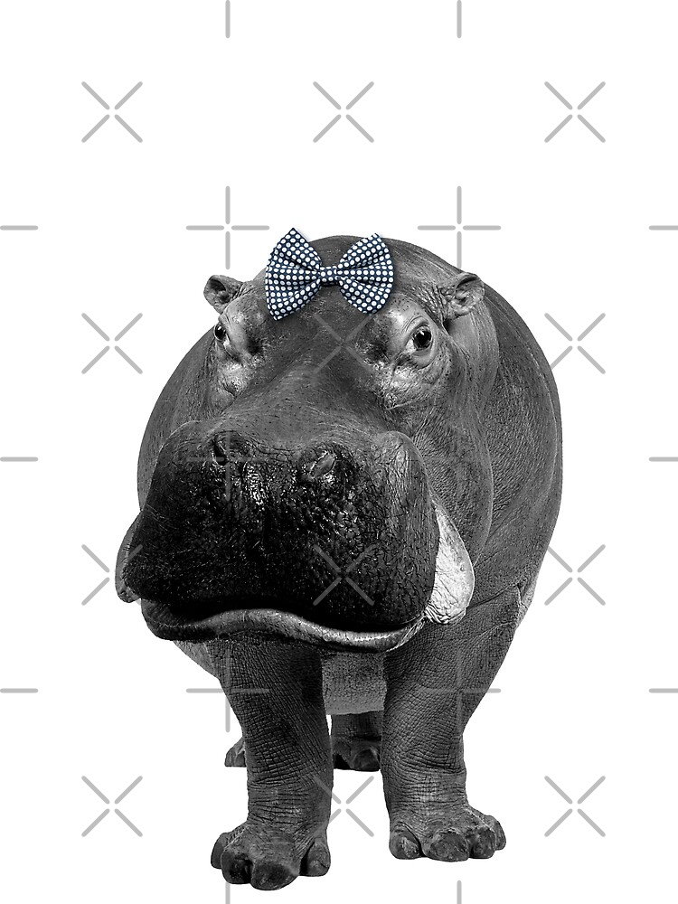 "Hippo Artwork - Baby animal Prints, Animals with Bowties, Nursery wall ...