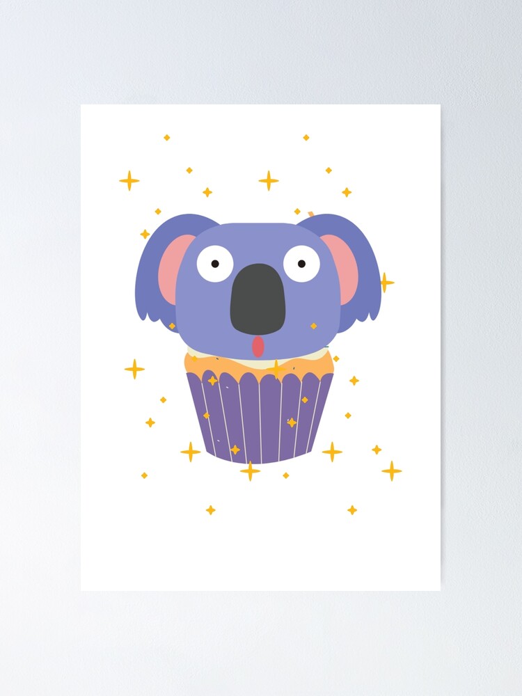 "Periwinkle Koala Cupcake With Sparkles" Poster for Sale by Jacqui-dic ...