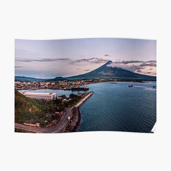 "Mayon Volcano and Legazpi City Port Albay Philippines" Poster by ...