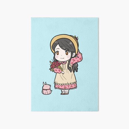 "Chibi Anime Girl Cottagecore Aesthetics" Art Board Print by MariOyama ...
