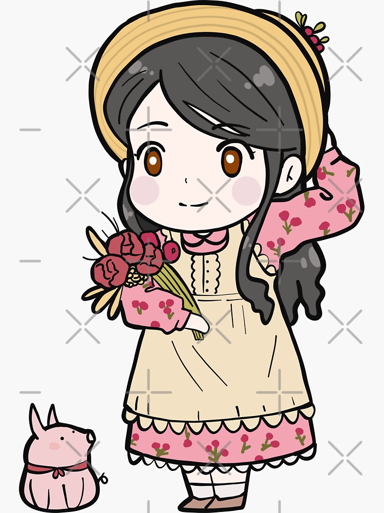 "Chibi Anime Girl Cottagecore-Ästhetik" Sticker von MariOyama | Redbubble