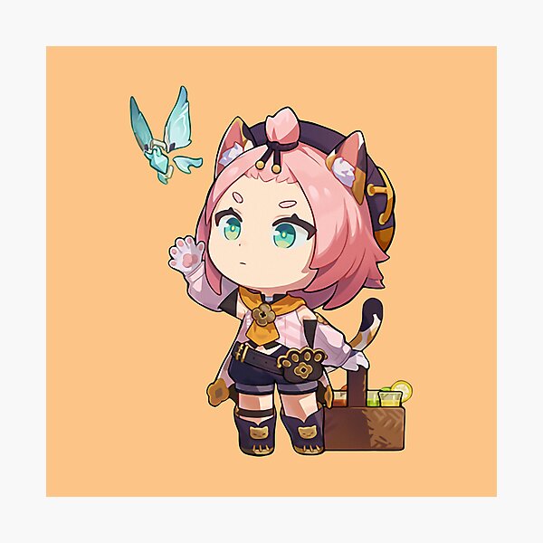 "Diona | Genshin Impact Sticker "Catching Crystalflies"" Photographic ...