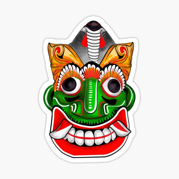 "Sri Lankan traditional devil mask design" Sticker for Sale by ...