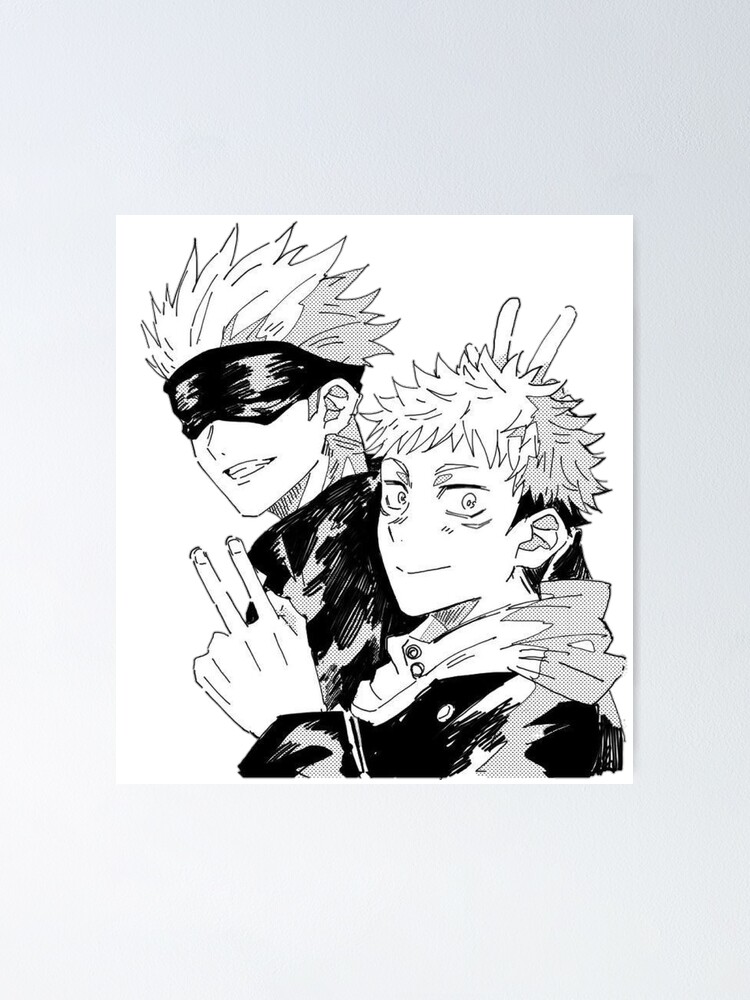 "itadori with gojo sensei" Poster for Sale by animervd1 | Redbubble