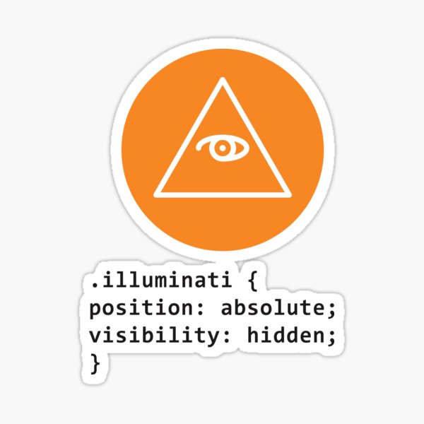 "CSS pun: Illuminati" Sticker by artpolitic | Redbubble