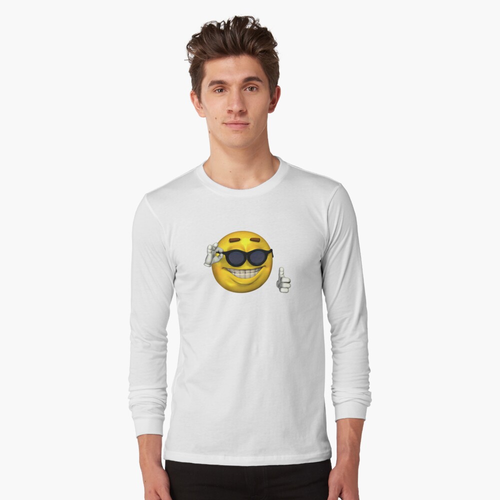 "Ironic Meme Smiley Face With Sunglasses" Sticker for Sale by ...
