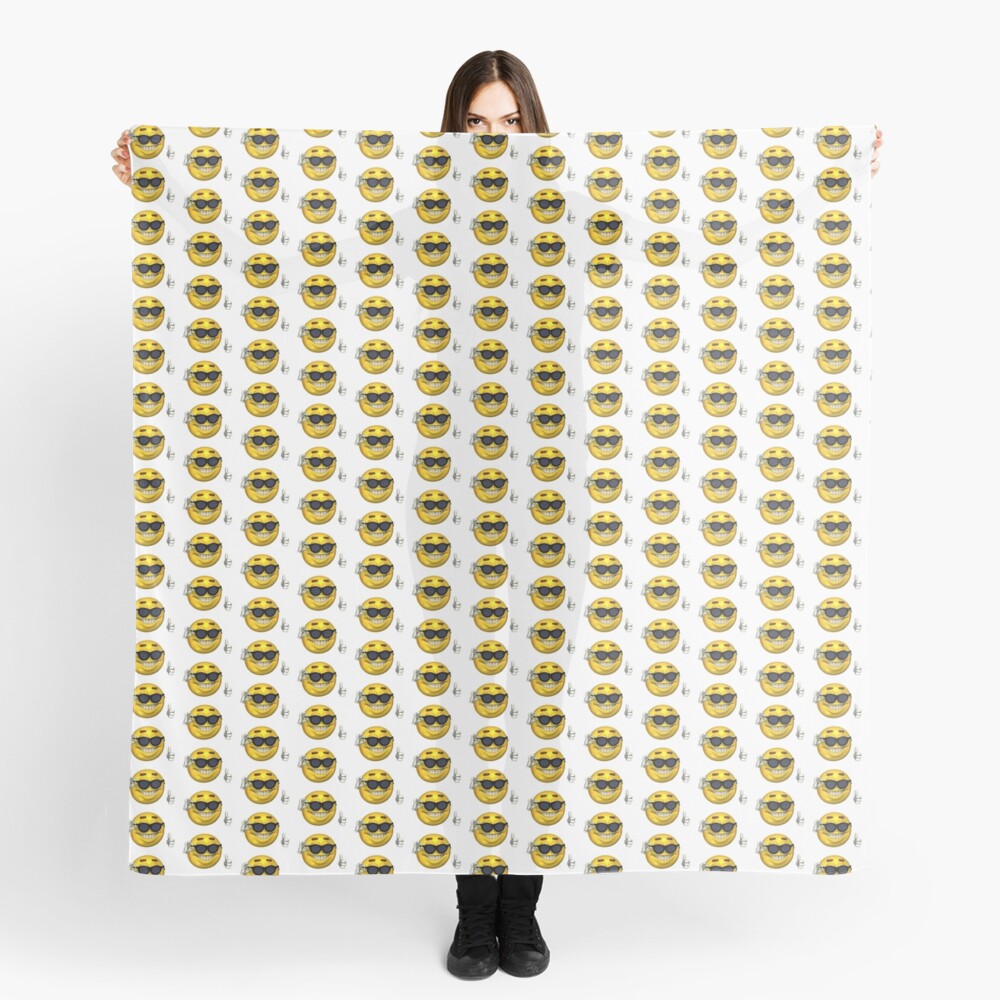 "Ironic Meme Smiley Face With Sunglasses" Scarf for Sale by kixlepixel ...