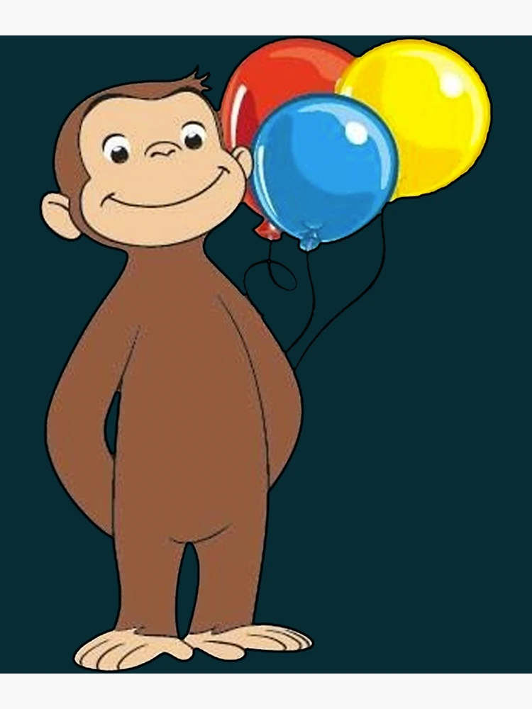 Curious George With Balloons Clipart