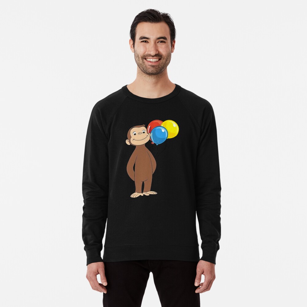 "Curious George with balloons " Sticker for Sale by GriffithsDale ...